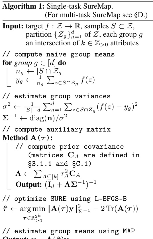 SureMap: Simultaneous mean estimation for single-task and multi-task disaggregated evaluation ...