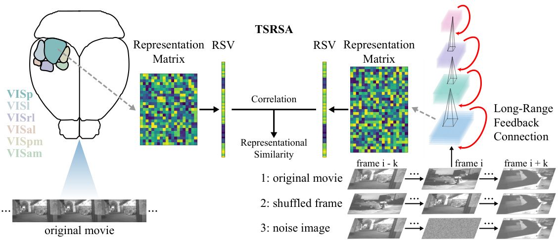 Long-Range Feedback Spiking Network Captures Dynamic and Static ...