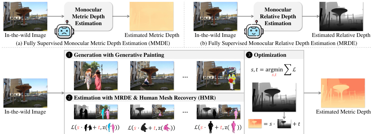 Metric from Human: Zero-shot Monocular Metric Depth Estimation via Test ...