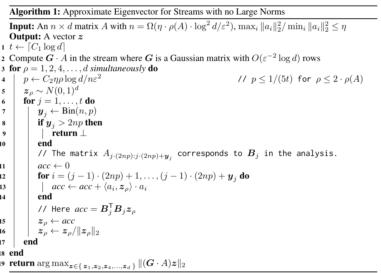 Approximating the Top Eigenvector in Random Order Streams · NeurIPS 2024